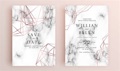 웨딩 카드 템플릿의 아름다운 세트 기하학적 다면체 결혼식 초대장 고급 템플릿 장식 패턴에 대한 아르 데코 스타일의 골드 컬렉션입니다 결혼 반지에 대한 스톡 벡터 아트 및