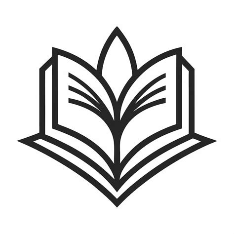 책 라인 아트 로고 디자인 터 아트 및 일러스트레이션 프리미엄 벡터