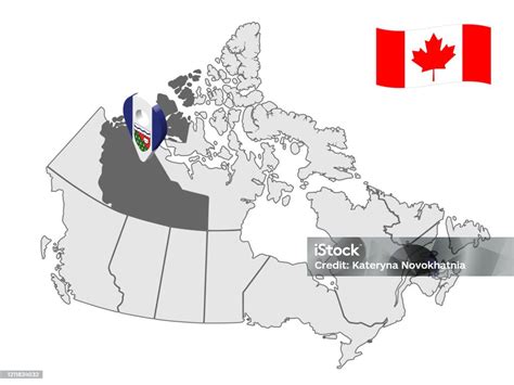 지도 캐나다에 노스 웨스트 준주 위치 3d 노스 웨스트 준주 위치 기호입니다 노스 웨스트 준주 국기 캐나다의 품질지도 스톡 벡터입니다 Eps10 3차원 형태에 대한 스톡