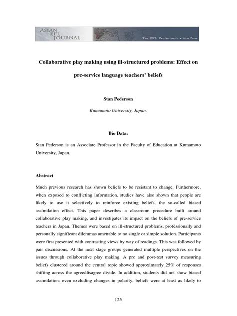 collaborative play making using ill structured problems effect on pre