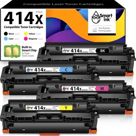 Get Compatible HP 414X Toner Cartridges 4 Pack Combo Smart Ink