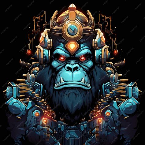 Premium Photo Futuristic Robot King Kong Black Background Generative Ai