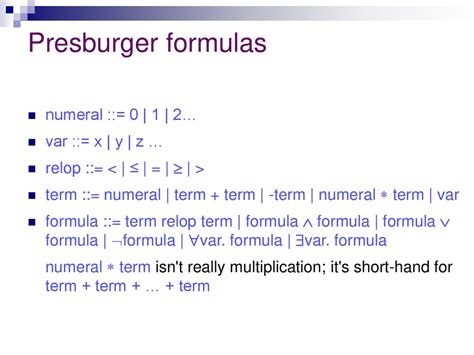 presburger arithmetic презентация онлайн