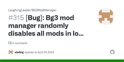 Bug Bg3 Mod Manager Randomly Disables All Mods In Load Order While