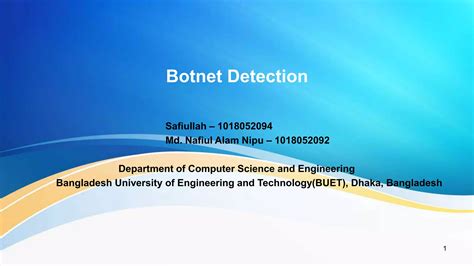 Botnet And Its Detection Techniques PPTX