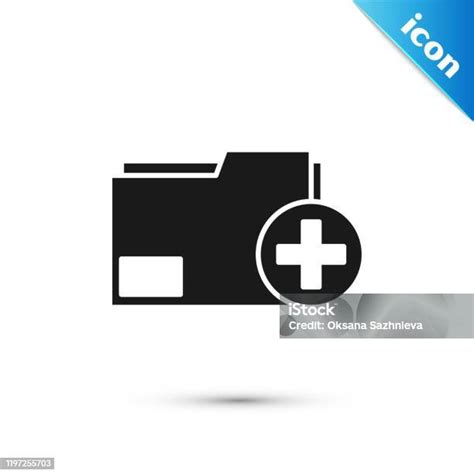 Black Add New Folder Icon Isolated On White Background New Folder File