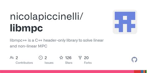Github Nicolapiccinellilibmpc Libmpc Is A C Header Only Library To Solve Linear And Non