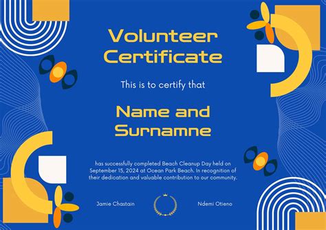 31 Free Printable Volunteer Certificate Templates