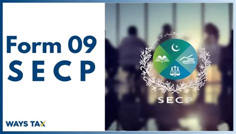 Form 9 Secp Filing Expert Compliance Services By Ways Tax
