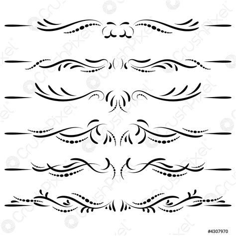 Fashion Dividers Underlines And Text Separators Vector Collection Isolated Vector Stock Vector