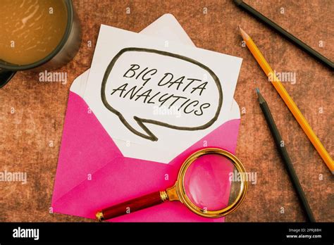 Hand Writing Sign Big Data Analyticsthe Process Of Examining Large And Varied Data Sets