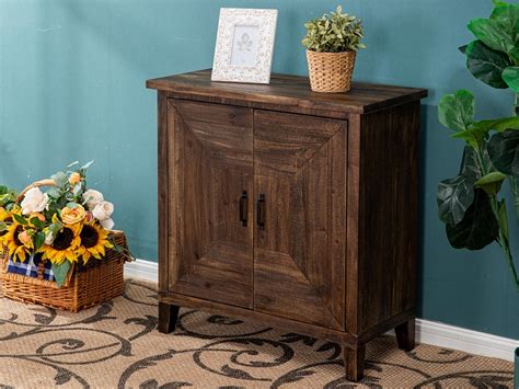 Mfstudio Wood Accent Storage Cabinet With 2 Doors Wooden