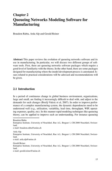 pdf queueing networks modeling software for manufacturing