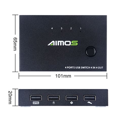 Aimos AM UK404 Usb 2 0 Switcher 4 Pc Sharing Appar Grandado