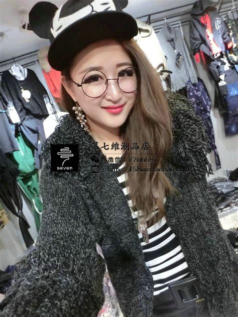 欧洲站2015秋季新款 女装 大牌个性带帽扎染灰色毛衣休闲外套小七柒格格