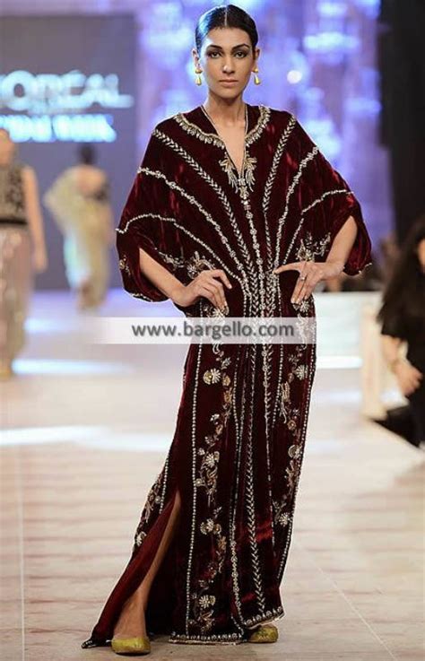 Stylish Kaftan In Velvet Kaftan Dresses Misha Lakhani Bridal Collection