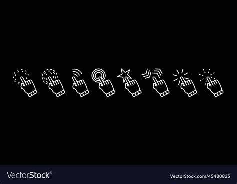 Mouse Click Cursor Collection Royalty Free Vector Image