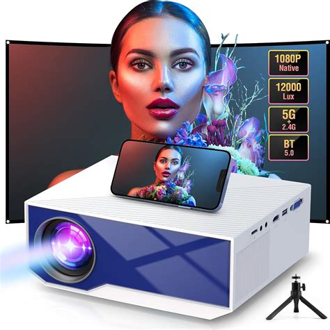 Projector With Wifi And Bluetooth Native 1080p 4k Supported 12000lm Mini Portable Outdoor Movie