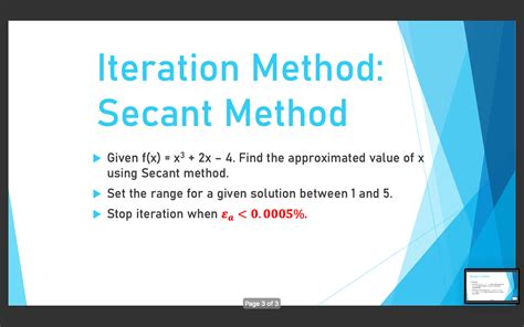 Solved Iteration Method Secant Method Given F X X X Chegg
