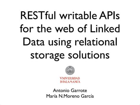 Restful Writable Apis For The Web Of Linked Data Using Relational Storage Solutions Pdf
