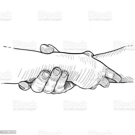 두 손이 서로를 강하게 붙잡고 있습니다 흰색 배경에 흑백 벡터 일러스트 레이 션 개념에 대한 스톡 벡터 아트 및 기타 이미지 개념 고풍스런 남성 Istock