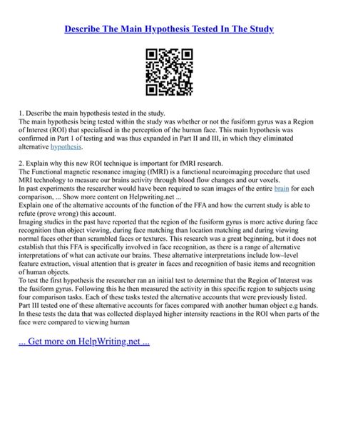 Experimental Hypothesis Pdf