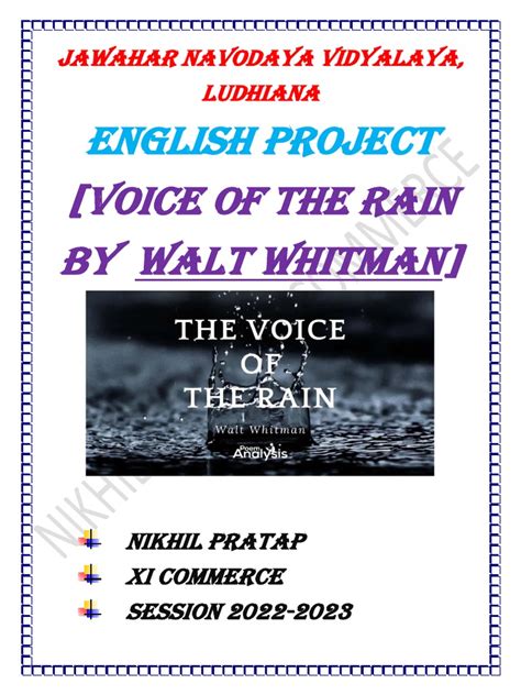 English Assignment Pdf Walt Whitman