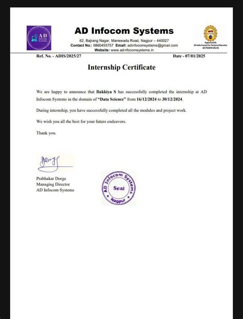 ilakkiya s on linkedin internshipexperience adinfocomsystem learningandgrowth…