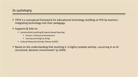 Technological Pedagogical Content Knowledge Pptx