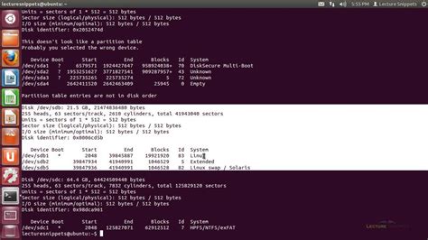 Ubuntu 1204 Forensics Listing Disks With Fdisk Youtube