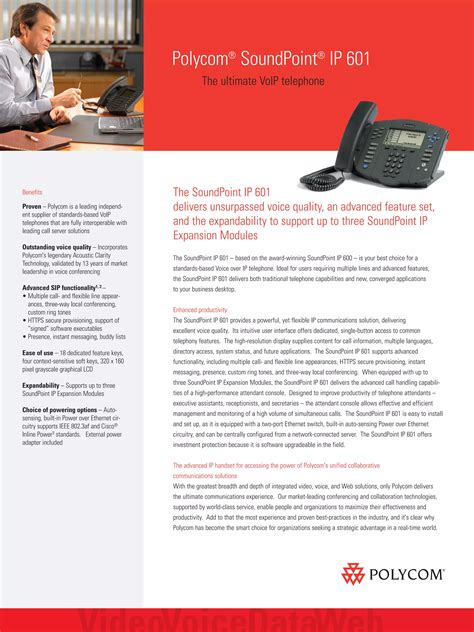 Polycom Soundpoint Ip601 Data Sheet PDF