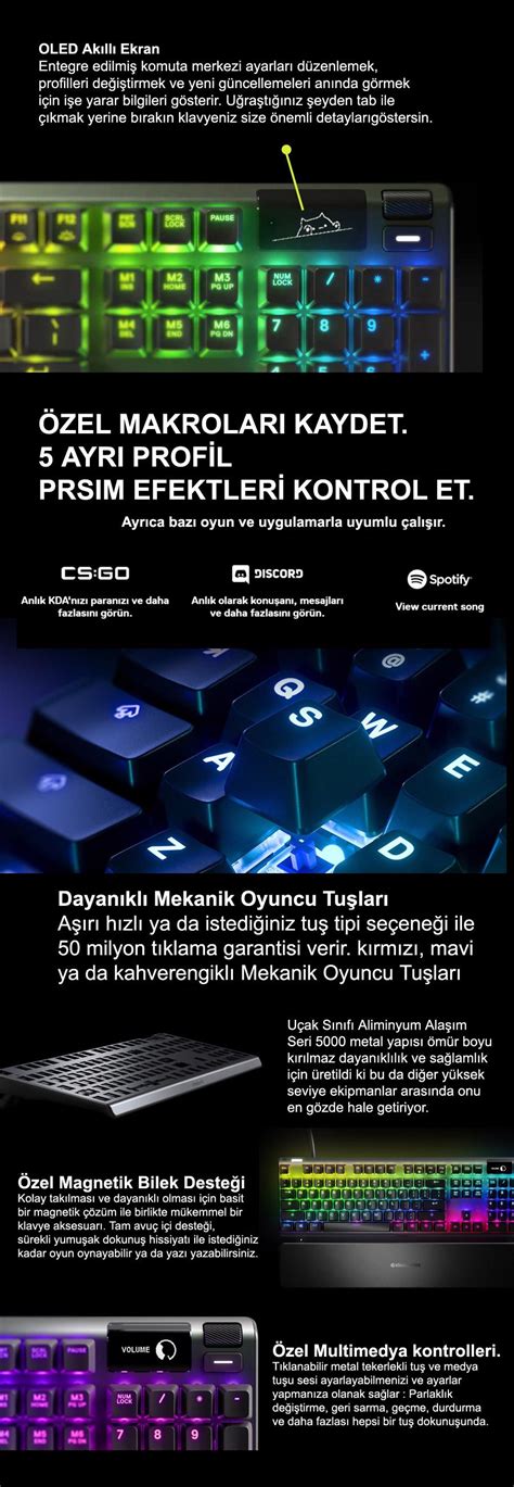 Steelseries Apex 7 Türkçe Rgb Mekanik Gaming Klavye Noctusgaming