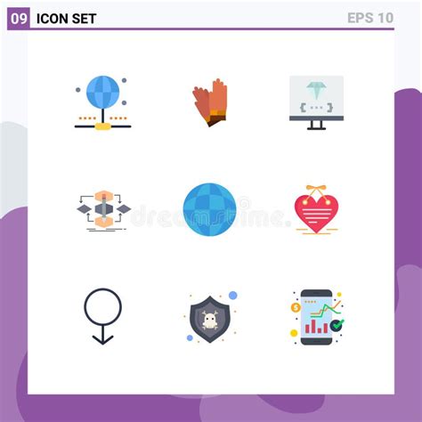 User Interface Pack Of 9 Basic Flat Colors Of Achievement Model