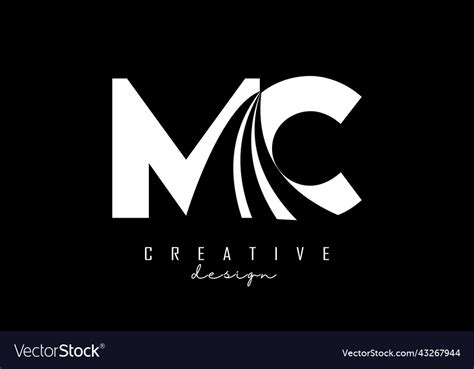 Creative White Letters Mc M C Logo With Leading Vector Image