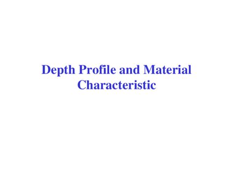 Pdf Quantitative Depth Profile Analysis Of Micrometer Thick Multilayered Thin Coatings Using