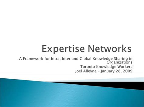 Expertise Networks Ppt