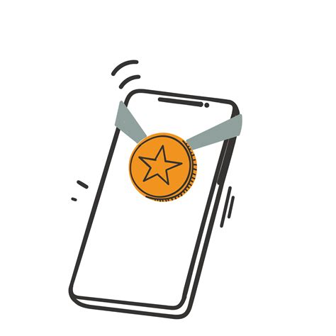 Hand Drawn Doodle Mobile Phone With Medal Illustration Vector 17306588 Vector Art At Vecteezy