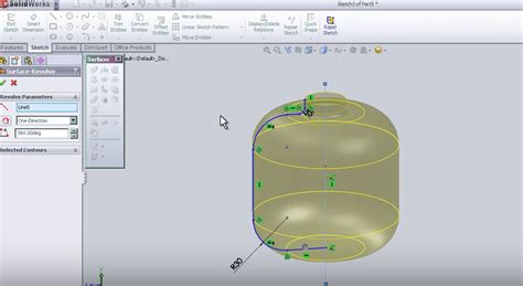 How To Create A Revolved Surface In Solidworks Grabcad Tutorials
