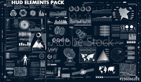 Abstract Hud Elements For Ui Ux Design
