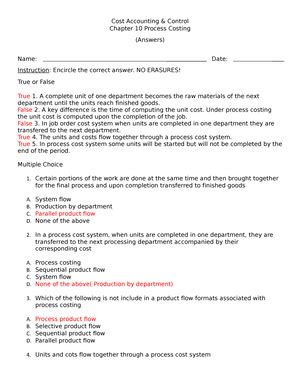 5 Variable Costing CR Lecture Notes VARIABLE COSTING Key Terms And