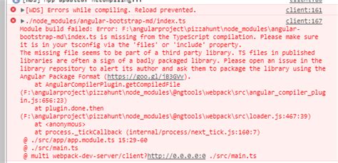 Bootstrap Mdindexts Is Missing From The Typescript Compilation