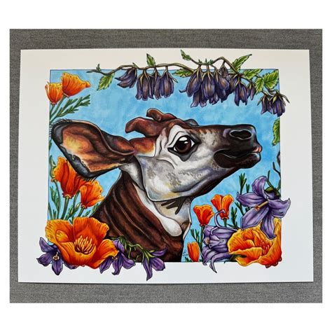 Okapi Flower Print Etsy