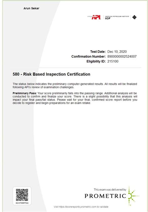 Arun Sekar On Linkedin Api 580 Preliminary Pass 11 Comments