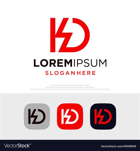 Monogram Logo Design Concept Initial Kd Royalty Free Vector