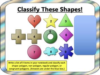 Classifying Polygons Geometry Art Project Sort Regular Congruent Non Polygons