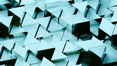 Metal Triangles Move On Surface Design Background Animation With Moving 3d Triangles Stock