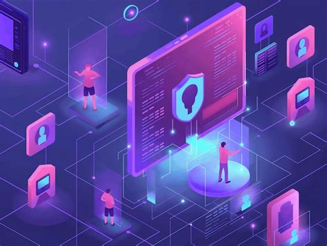 Premium Photo People And Technology For Safety Communication Internet Security Background