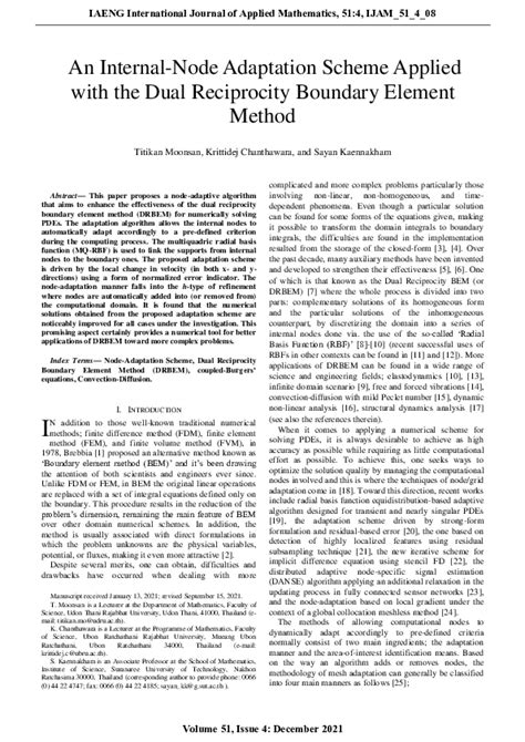 Pdf An Internal Node Adaptation Scheme Applied With The Dual Reciprocity Boundary Element