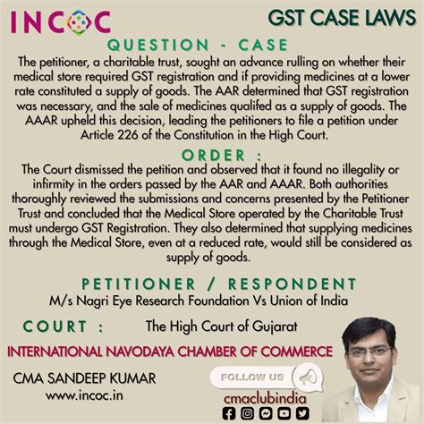 Gst Case Laws Recent Decisions International Navodaya