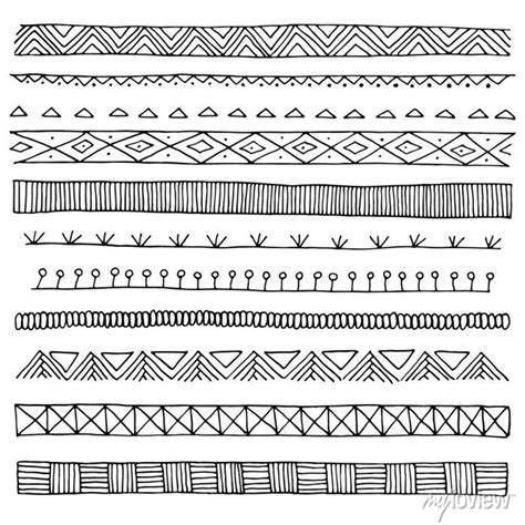 Hand Drawn Linear Border Design Set • Wall Stickers Creative Stroke Branch